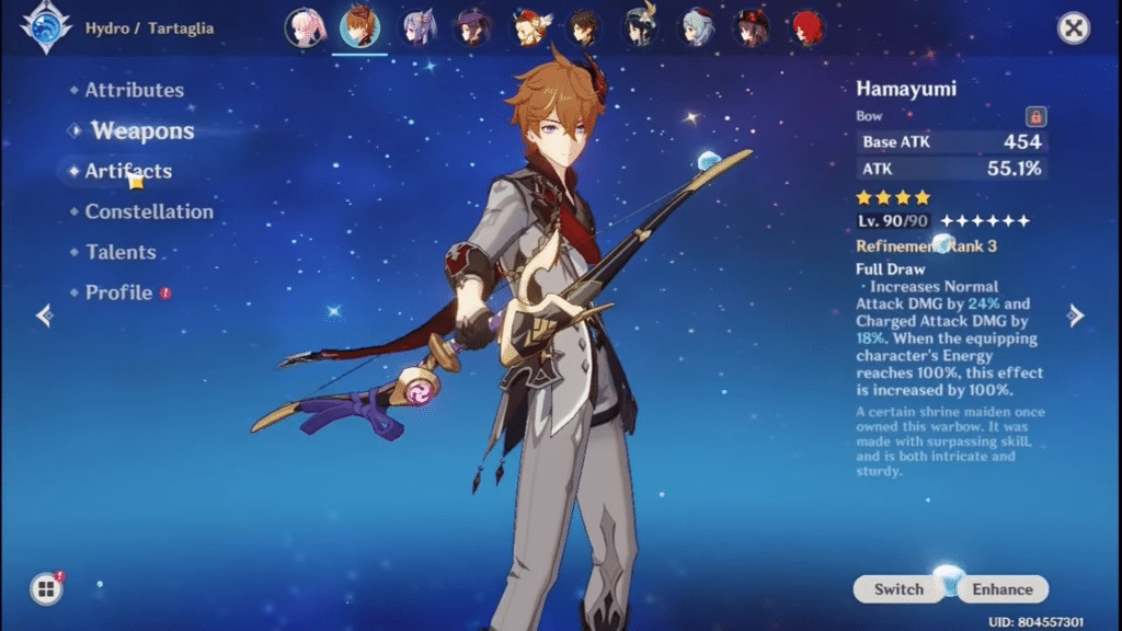 Genshin Impact Childe: Best Build, Weapons, and Artifacts