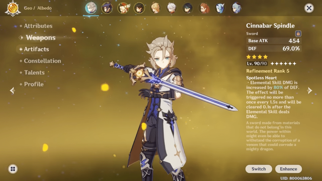 Genshin Impact: Best Albedo Sub-DPS Build