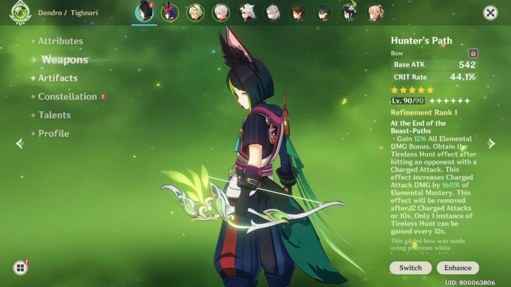 Genshin Impact: Best Tighnari Sub-DPS Build