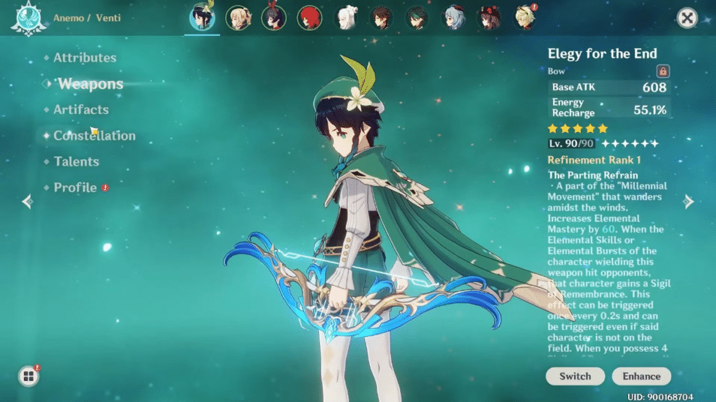 Genshin Impact: Best Venti Sub-DPS Build