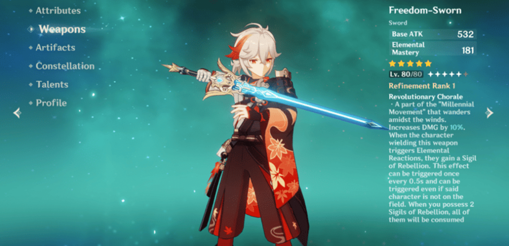 Genshin Impact: Best Kazuha Support Build