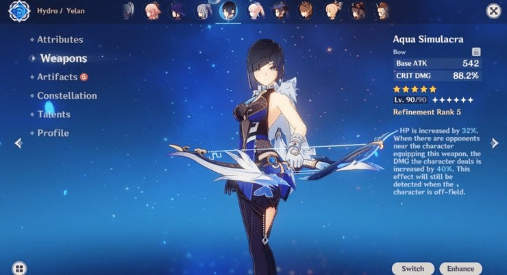 Genshin Impact: Best Yelan Support Build