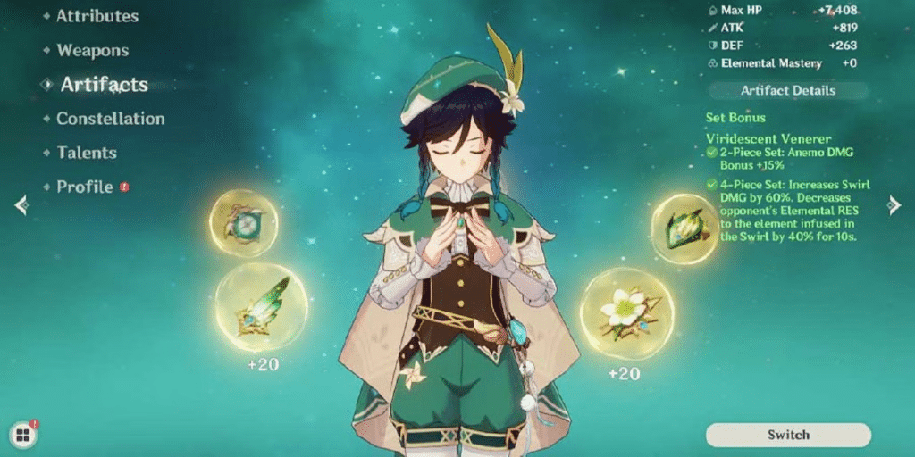 Genshin Impact: Best Venti Support Build