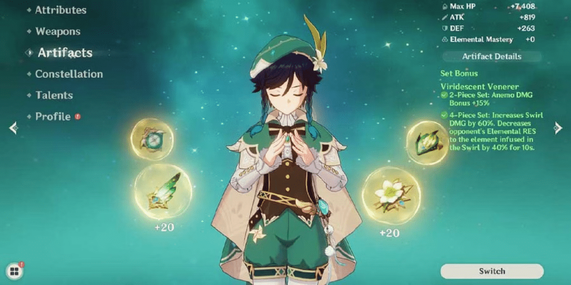 Genshin Impact: Best Venti Support Build