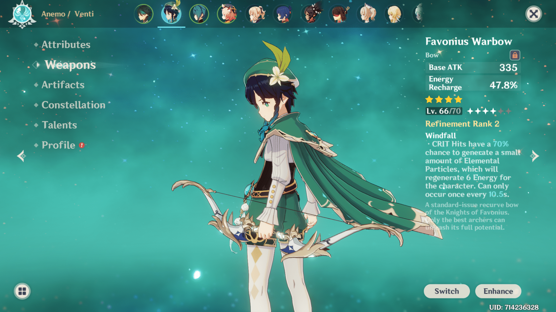 Genshin Impact: Best Venti Support Build