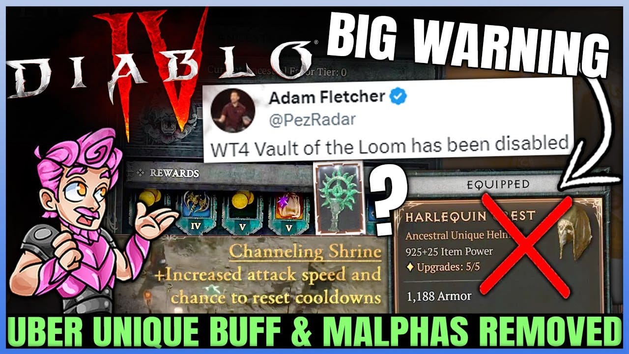 RageGamingVideos: Diablo 4 - CONFIRMED: Uber Uniques Changes, Echo of Malphas Gone, BIG Lunar ...