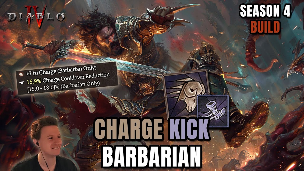 Rob2628: Charge after NERFS still INSANE! Season 4 Barb Build - Diablo 4