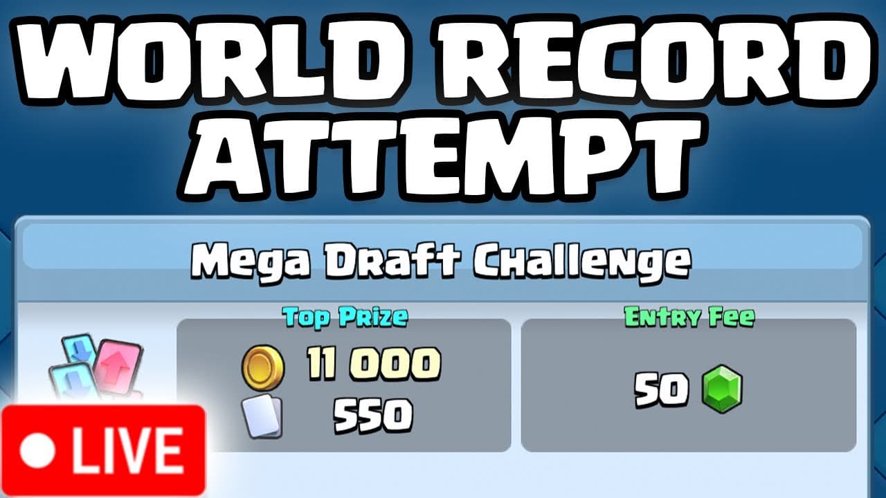JuicyJ Clash Royale: Mega Draft Challenge Win Streak World Record!